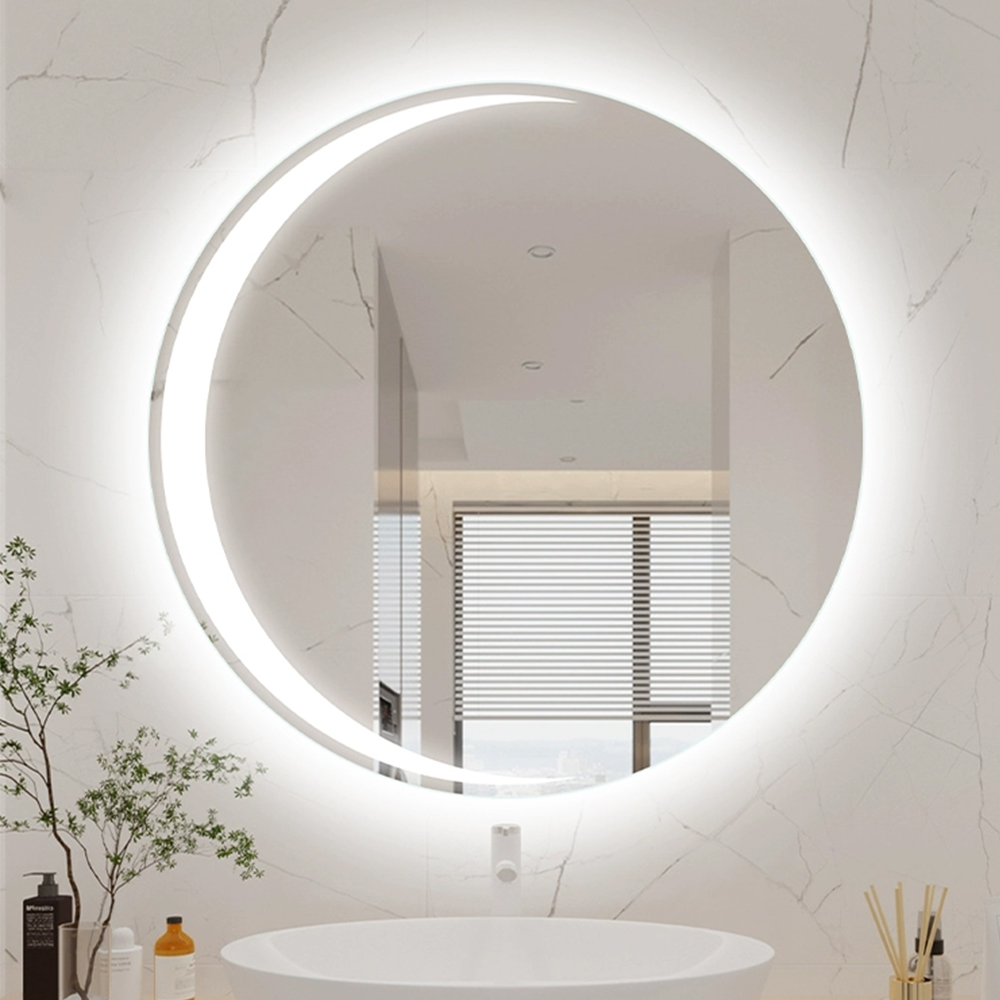 Smart Round Bathroom Mirror Wall-Mounted LED Makeup Mirror