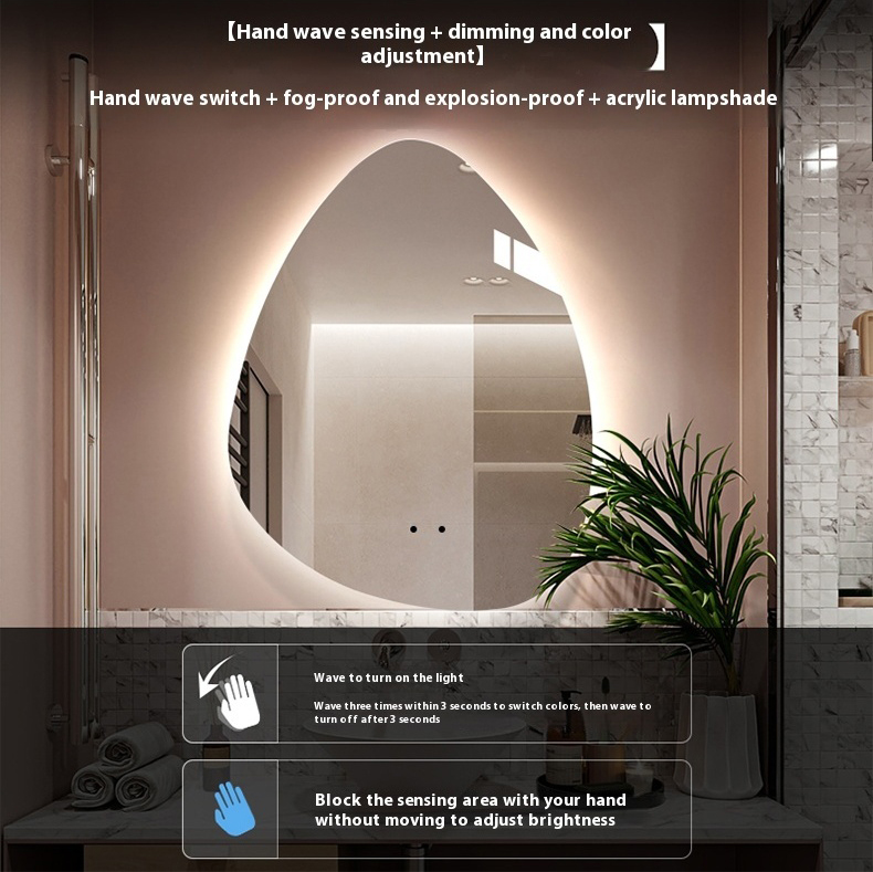 Minimalist Frameless Smart Drop-Lamp Mirror