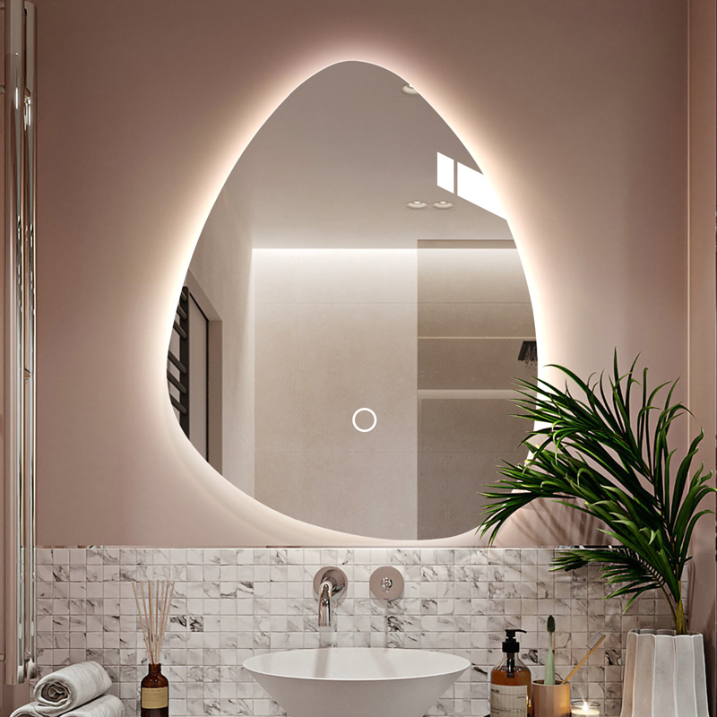 Minimalist Frameless Smart Drop-Lamp Mirror